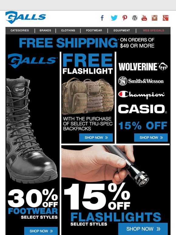 Galls: Gear Up with Flashlights, Boots & Bags | Milled
