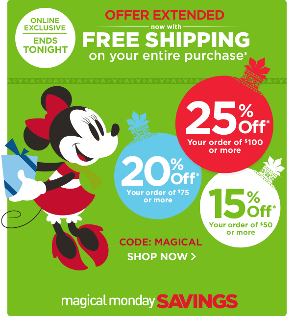 Disney Store: EXTENDED! Up to 25% OFF + FREE Shipping | Milled