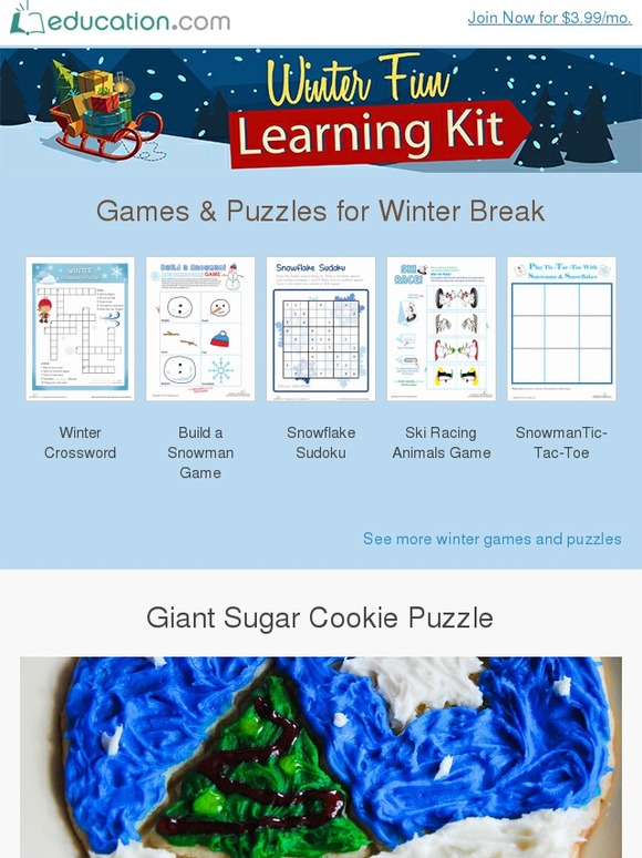 Education.com: Winter Games & Puzzles for Kids | Milled