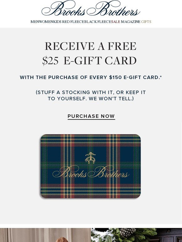 Brooks Brothers: eGift Cards: Buy one, get one. | Milled