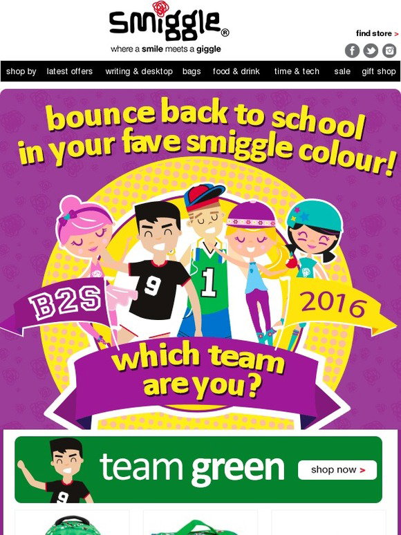 Smiggle: bounce back to school in your fave smiggle colour! | Milled