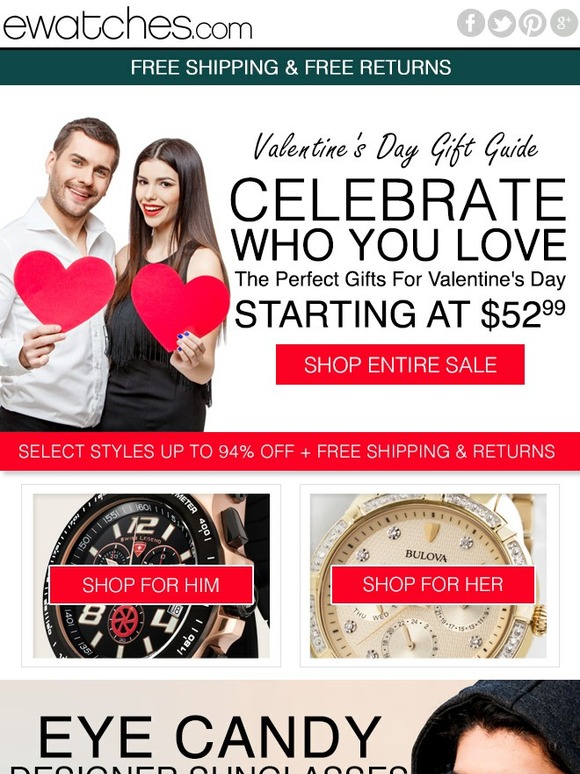 Ewatches: Sought-After Valentine's Day Gifts - Starting At $52.99 | Milled