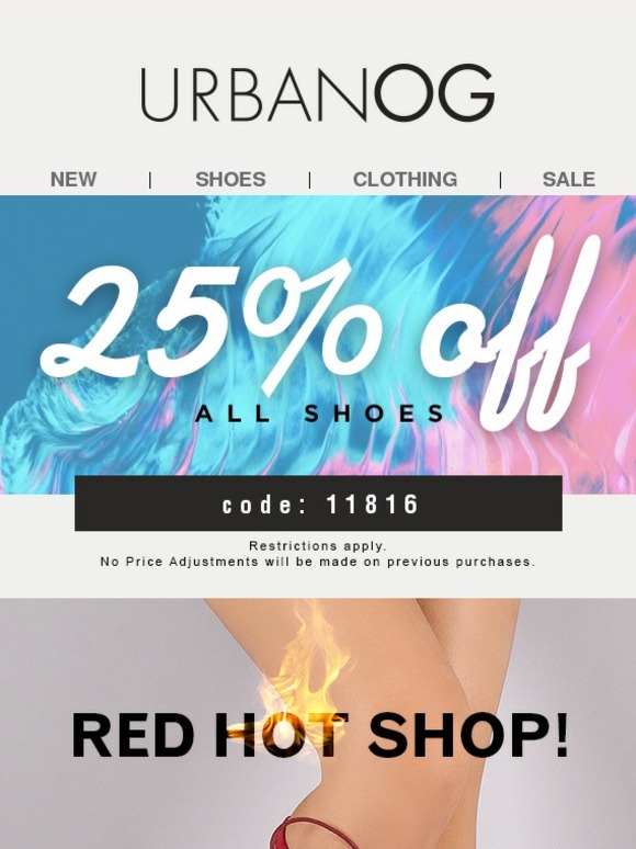 UrbanOG: 👋Last Chance to get 25% OFF All Shoes | Milled