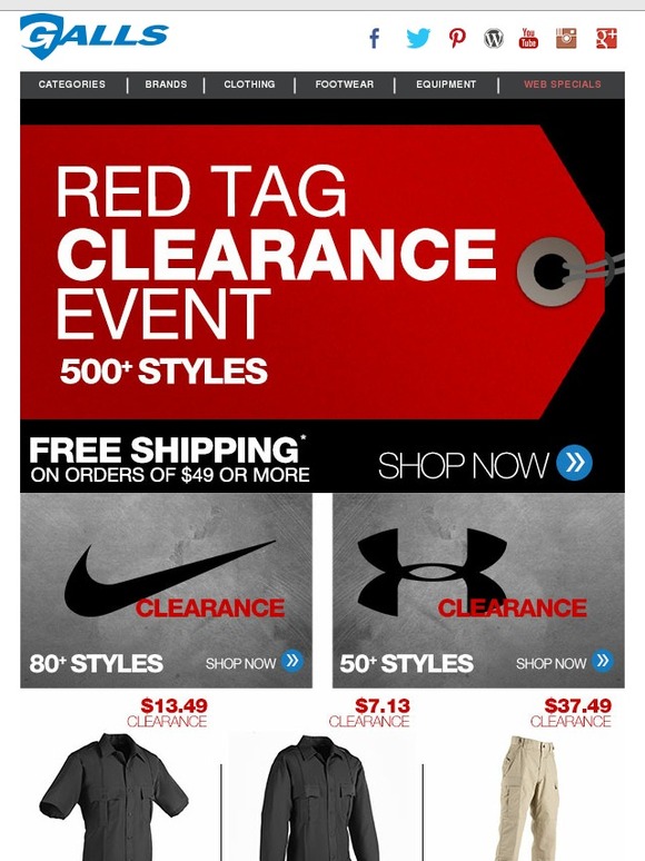 Galls: Red Tag Clearance Event | Milled