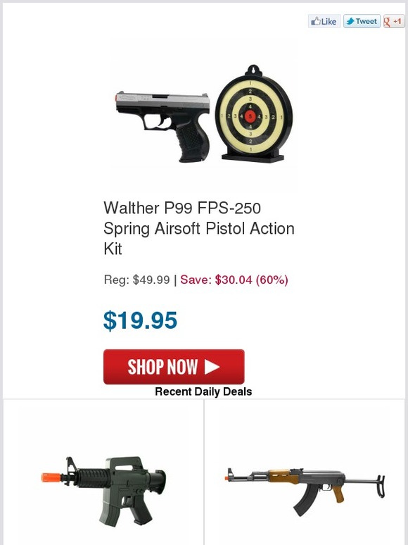 HobbyTron.com: $19.95 - Walther P99 Airsoft Pistol Kit! | Milled
