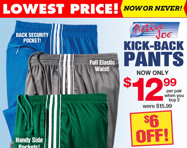 Haband: Men's Active Joe Kick-Back Pants Now Selling for a Low Price ...