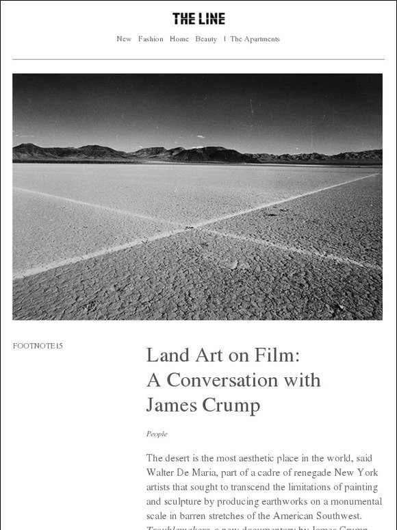 The Line: Back to the Land Art with Filmmaker James Crump | Milled