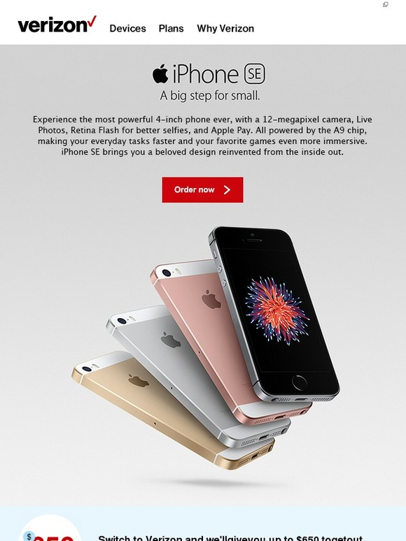 Verizon: Meet iPhone SE. Big things come in small packages. | Milled