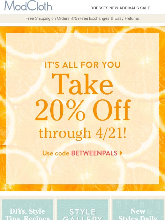 Modcloth: What's 20% off & fab all over? | Milled