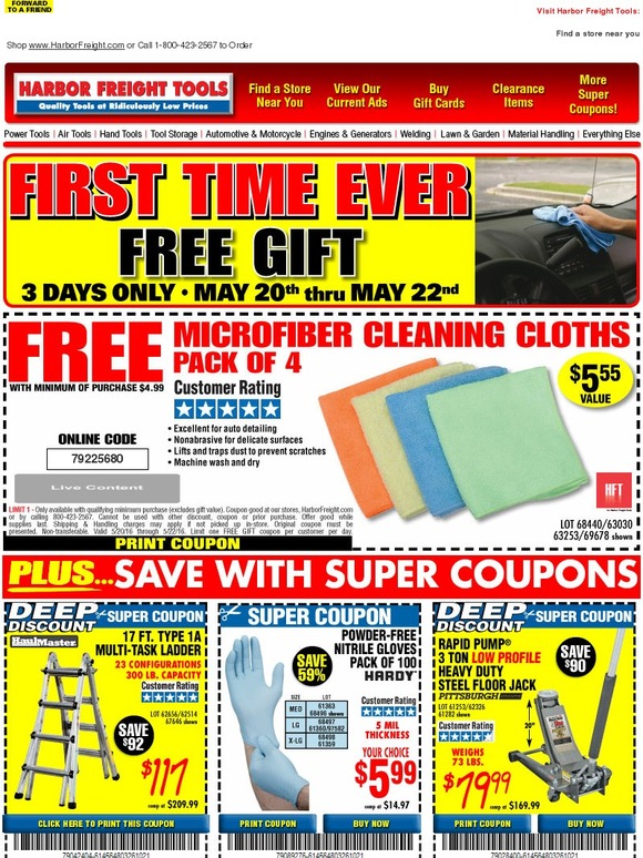 Harbor Freight: 👉 FIRST TIME EVER • New Free Gift • Microfiber Cleaning ...