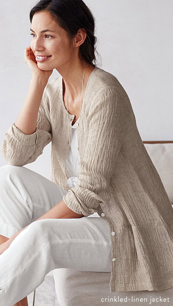 J.Jill: Pure Jill—introducing our new crinkled-linen styles. | Milled