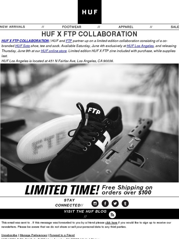 HUF: HUF X FTP COLLABORATION // COMING SOON! | Milled