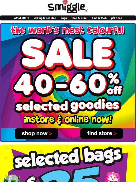 Smiggle: sale now instore & online! shop these awesome offers before ...