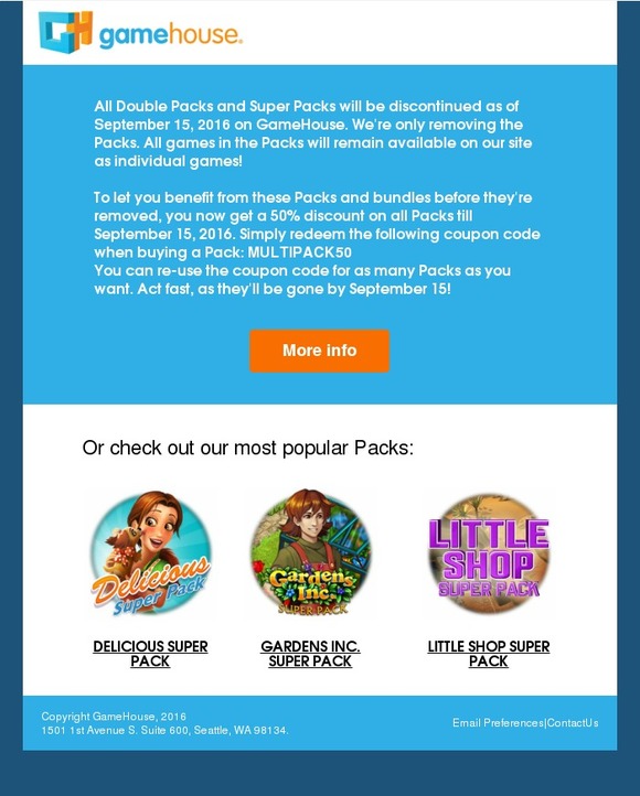 GameHouse: All Double/Super Packs will be removed soon: buy them now ...