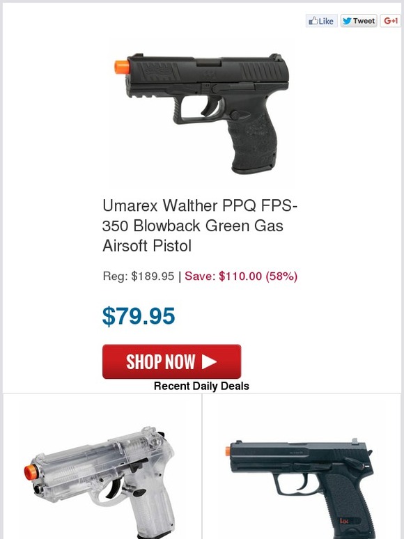 HobbyTron.com: $79.95 - Umarex Walther PPQ Blowback Airsoft Pistol ...