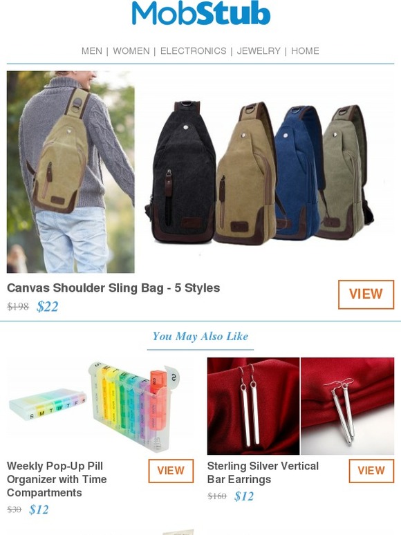 MobStub: Canvas Shoulder Sling Bag - Save 89% Off Retail Today | Milled