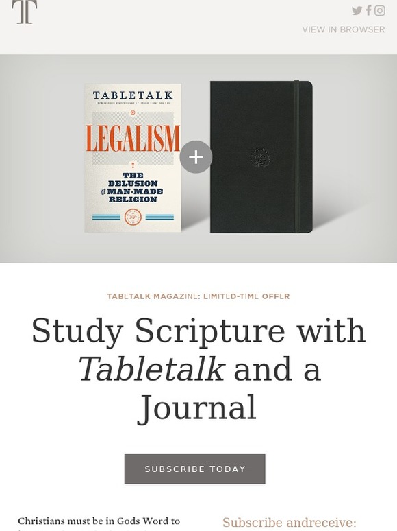 Ligonier Ministries: Study Scripture with Tabletalk and a Journal | Milled