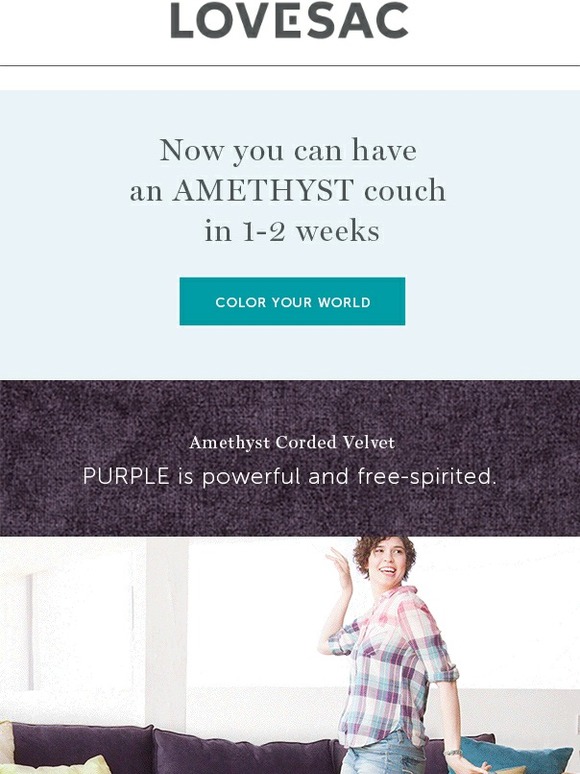 LoveSac: Color your couch Amethyst. | Milled