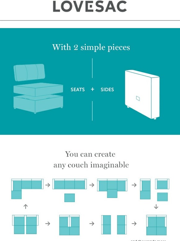 LoveSac: Bold NEW colors. Infinite rearrangeability. | Milled