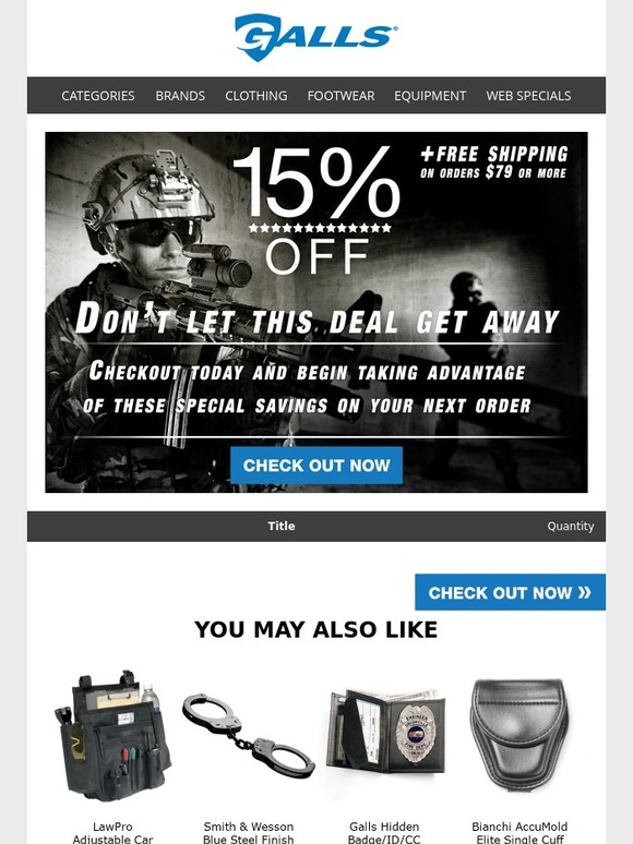 Galls: Act Fast! Your Galls Order Expires in 24 Hours | Milled