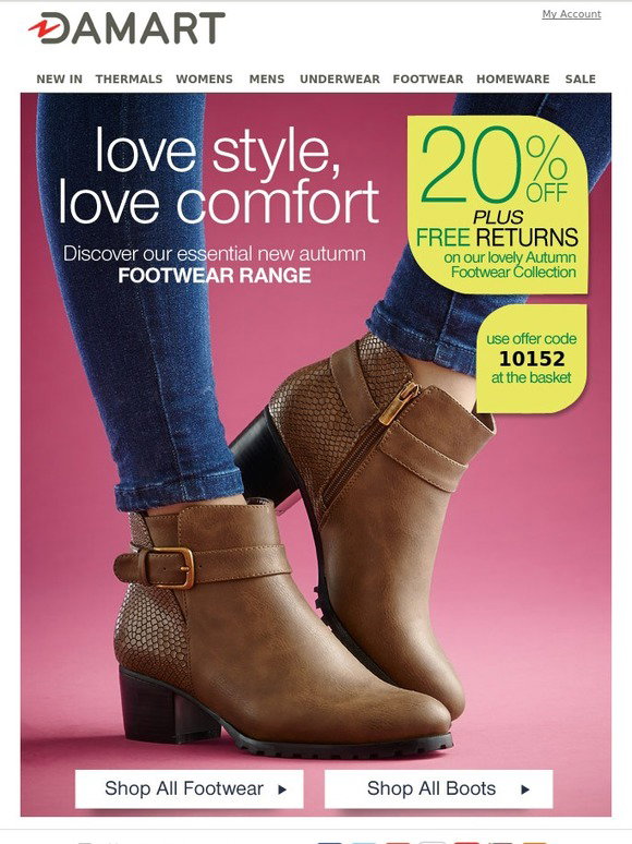 Damart: 20% OFF OUR AUTUMN FOOTWEAR COLLECTION PLUS FREE RETURNS! | Milled