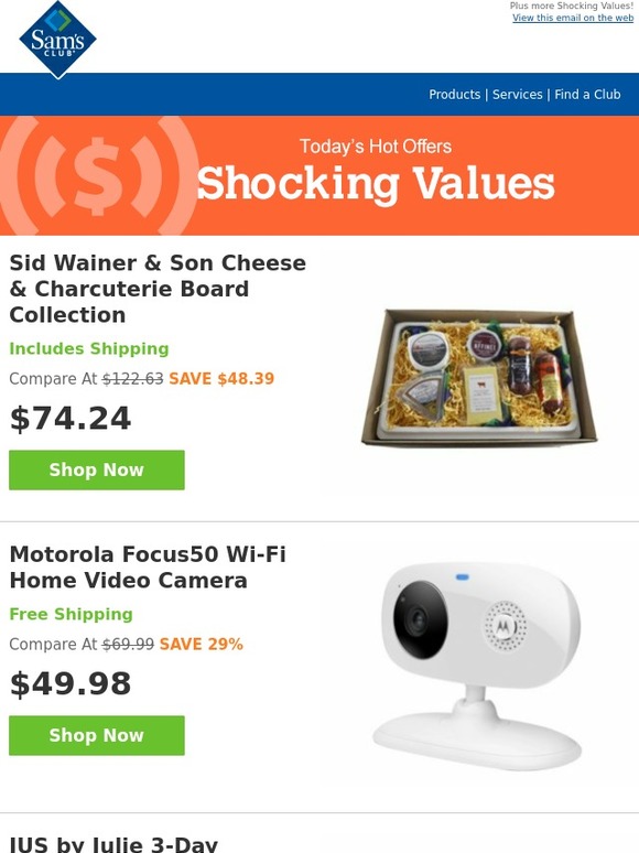 Sam's Club: Cheese & Charcuterie Board | 3-Day Juice Cleanse | Milled