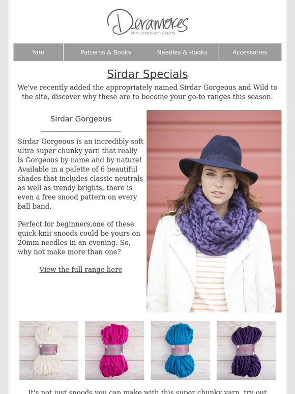 Deramores: FREE Pattern With Every Sirdar Gorgeous & Wild Purchase | Milled