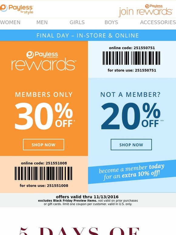 Payless: EXTRA 30% off Final Day + Must-Have Tall Boots! | Milled