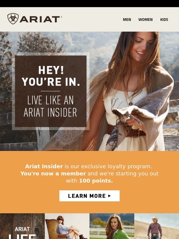 Ariat: Thanks for signing up for Ariat newsletters! | Milled