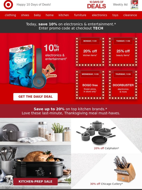 Target: 10 Days of Deals: Today, save 10% on electronics ...