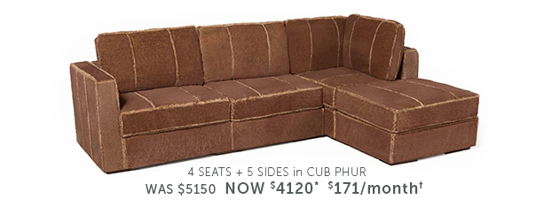 LoveSac: 20% off Sactionals in Reversible Cub Phur/Pelt Microleather ...