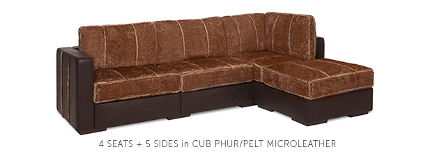 LoveSac: 20% off Sactionals in Reversible Cub Phur/Pelt Microleather ...