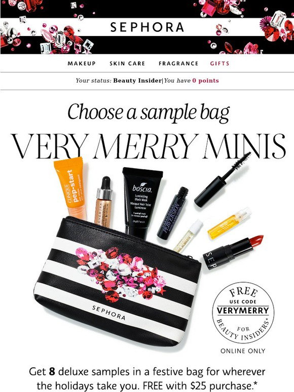 Sephora: Choose a FREE holiday sample bag | Milled