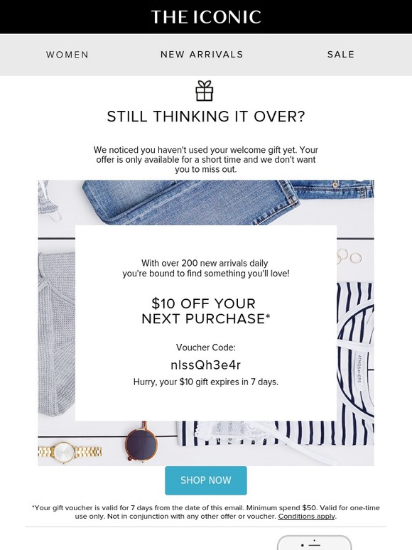 The Iconic: Your $10 gift voucher expires in 7 days! | Milled