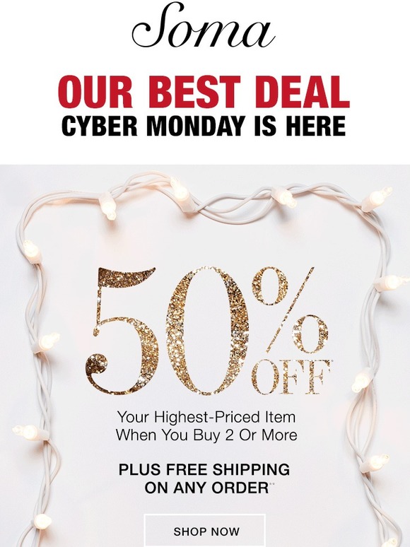 Soma: 50% Off. Free Shipping. Surprise Gift. Today Only (Get Shopping ...
