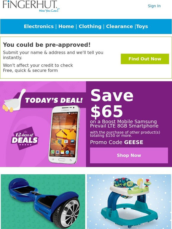 Fingerhut: Fingerhut: SAVE $65 on a Samsung Smartphone | Milled