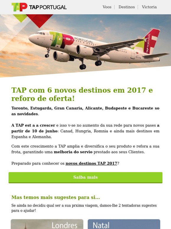 TAP: Descubra os 6 novos destinos TAP! | Milled