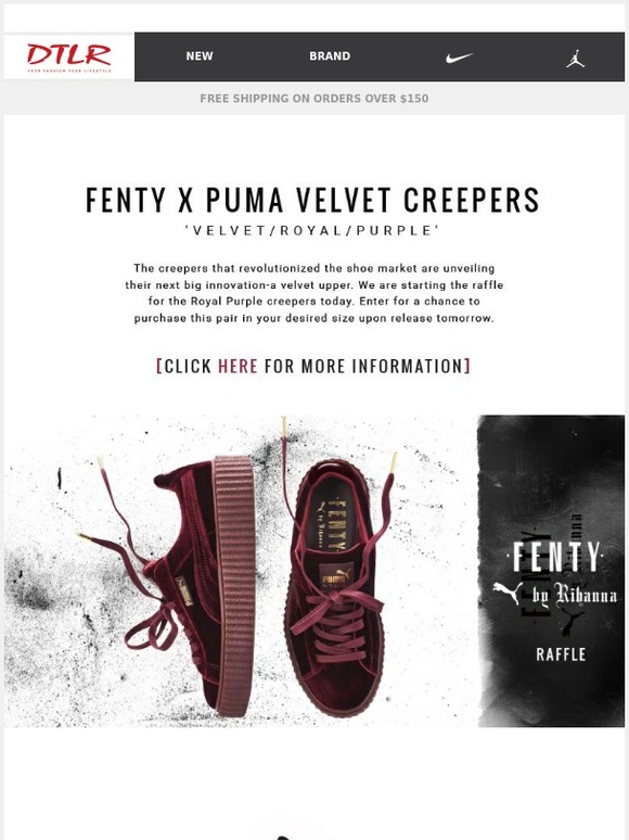 DTLR (Down Town Locker Room): Fenty x Puma Royal Purple Velvet Creepers ...