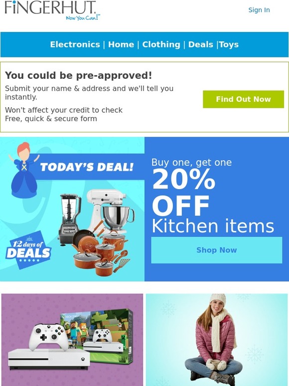 Fingerhut: Fingerhut: On the ninth day of deals…Buy one, get one 20% ...