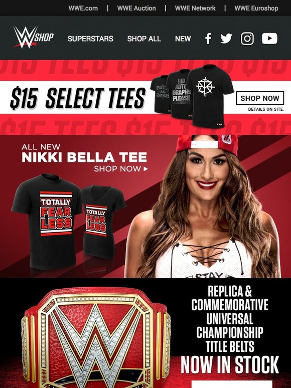 WWE Shop: Totally Fearless Nikki Bella & $15 Tees to Wrap Up Your ...