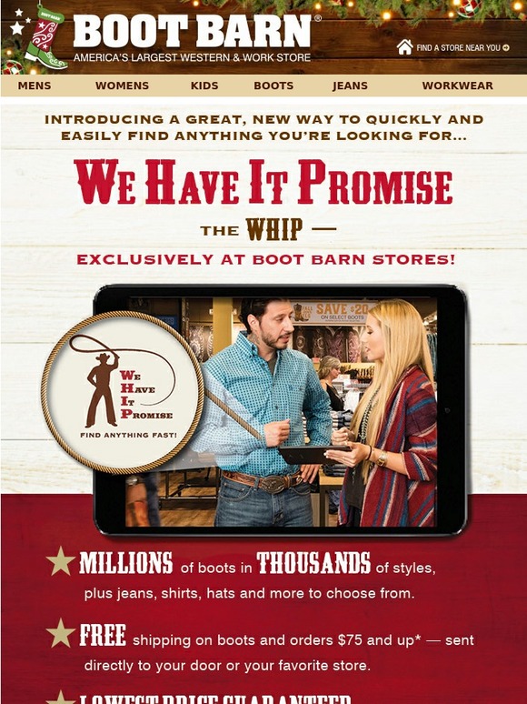 BootBarn.com: WHIP Up Christmas Quick - See How | Milled