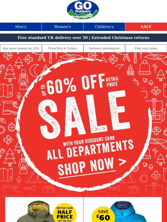Go Outdoors: Sale now on! Up to 60% off all departments | Online and In ...