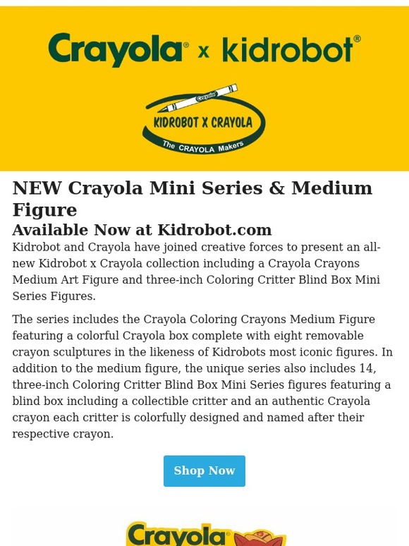 Kidrobot: New Crayola Coloring Critters Mini Series & Crayola Medium ...