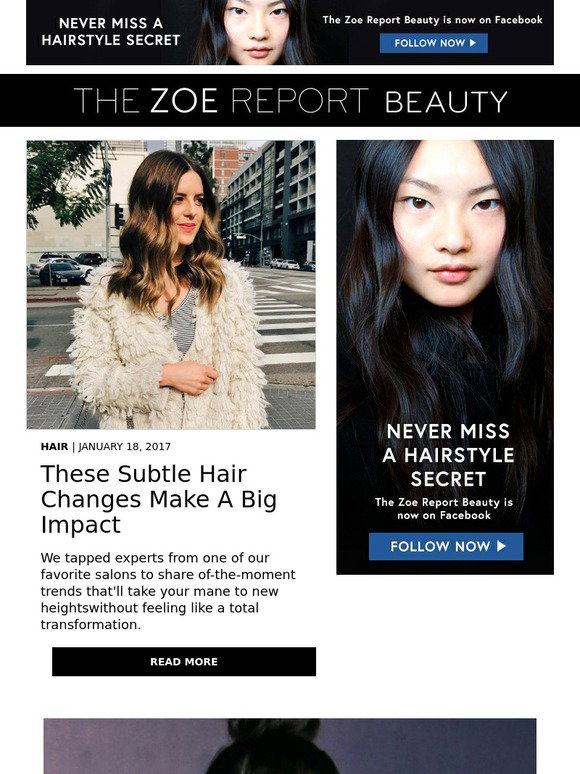 The Zoe Report: 6 Subtle Hair Updates That Make A HUGE Difference | Milled