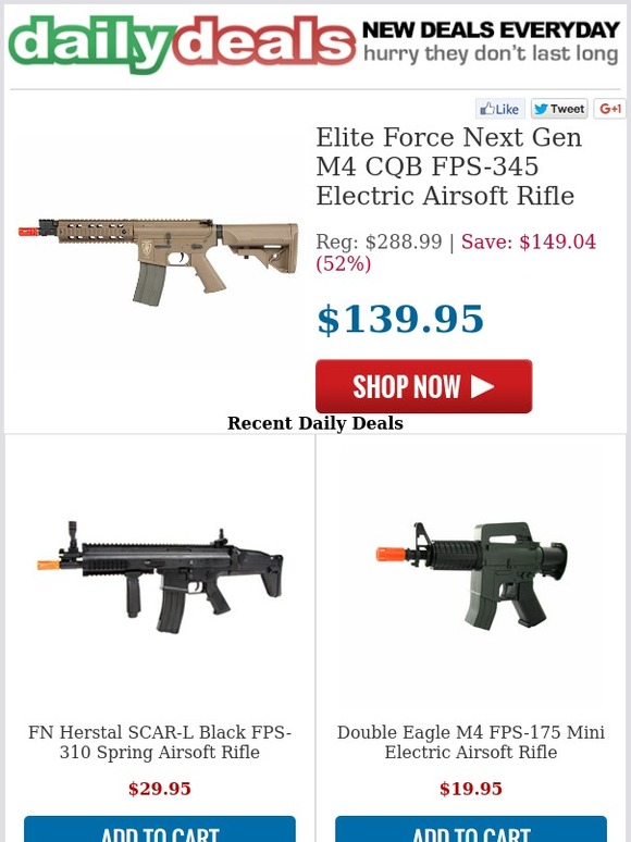 HobbyTron: $139.95 - Elite Force Next Gen M4 Electric Airsoft Rifle ...