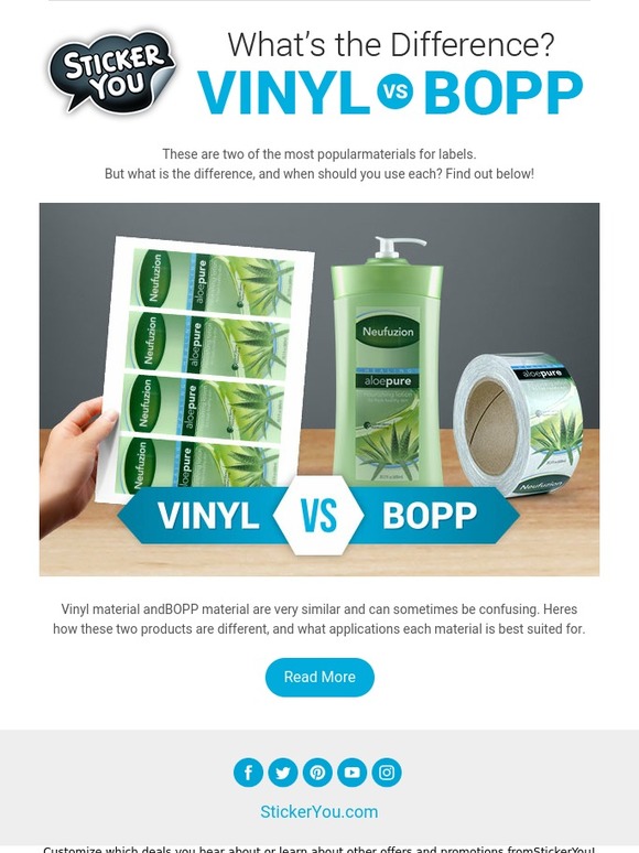 StickerYou: Vinyl vs BOPP Labels - what is the difference? | Milled