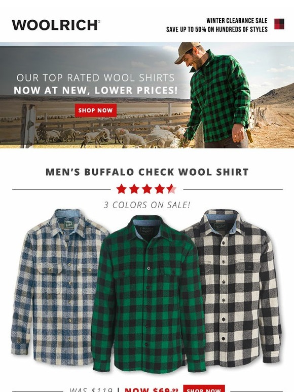 Woolrich: Classic Wool Shirts, New Lower Prices | Milled