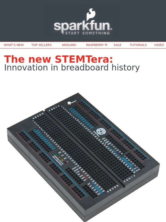 SparkFun: Introducing STEMTera, the world's first Arduino-compatible, built-in breadboard | Milled