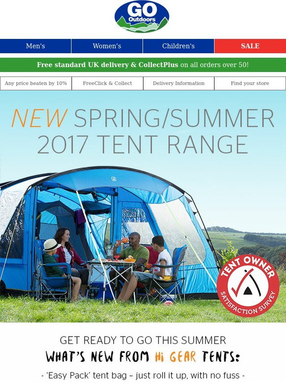 Go Outdoors: Just released! NEW Spring / Summer 2017 tent range | Milled
