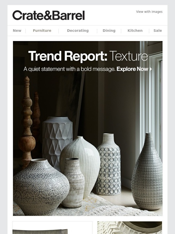 Crate and Barrel: Trend Report: Texture. | Milled
